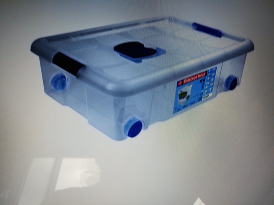 Hega Hogar opbergbox met deksel en wieltjes - 30L - kunststof ...