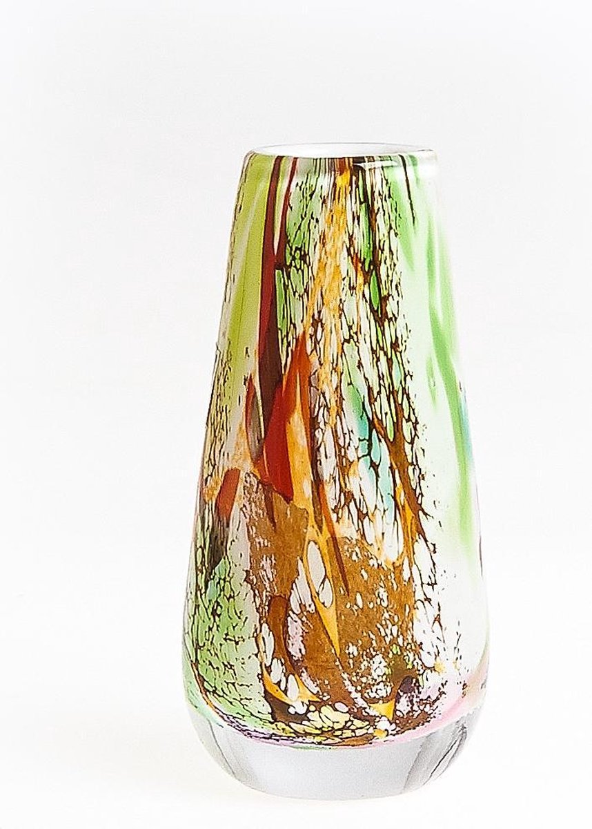 Design vaas Gloriosa - Fidrio MIXED COLOURS - glas, mondgeblazen - hoogte 15 cm | bol.com
