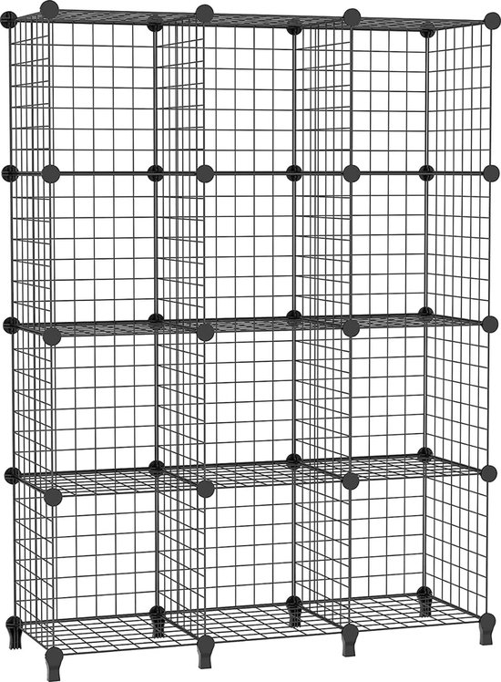 Plank 12 Plank Draadkubus Stapelbare Plankkubus DIY Metaalgaas Plank ...