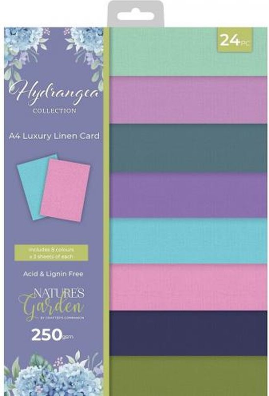 Natures Garden - Hydrangea - Luxury Linen Card - A4 | bol