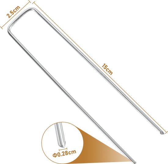 Grondankers 500 Stuks - 15x2.5cm - Roestwerend grondanker ...