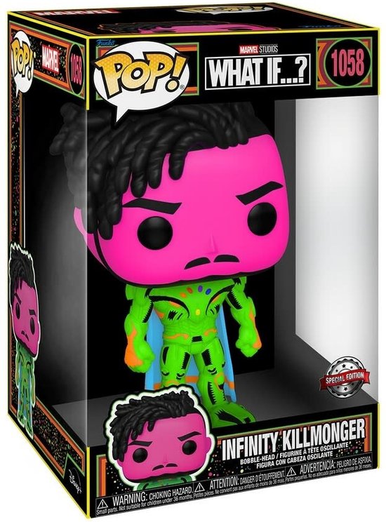 Funko What If...? - Super Sized POP! Infinity Killmonger (Blacklight ...