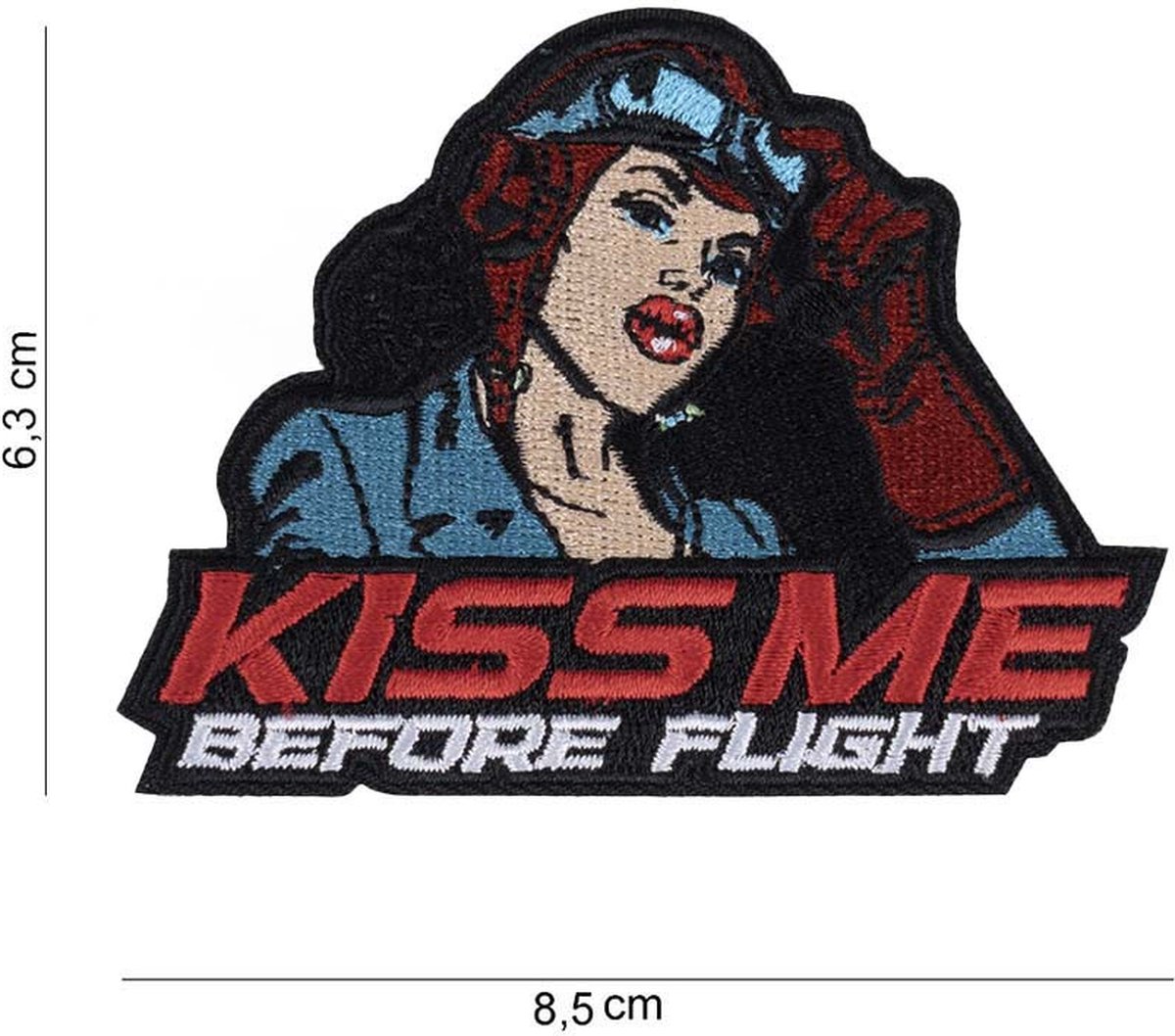 Embleem stof Kiss me before flight met klittenband | bol