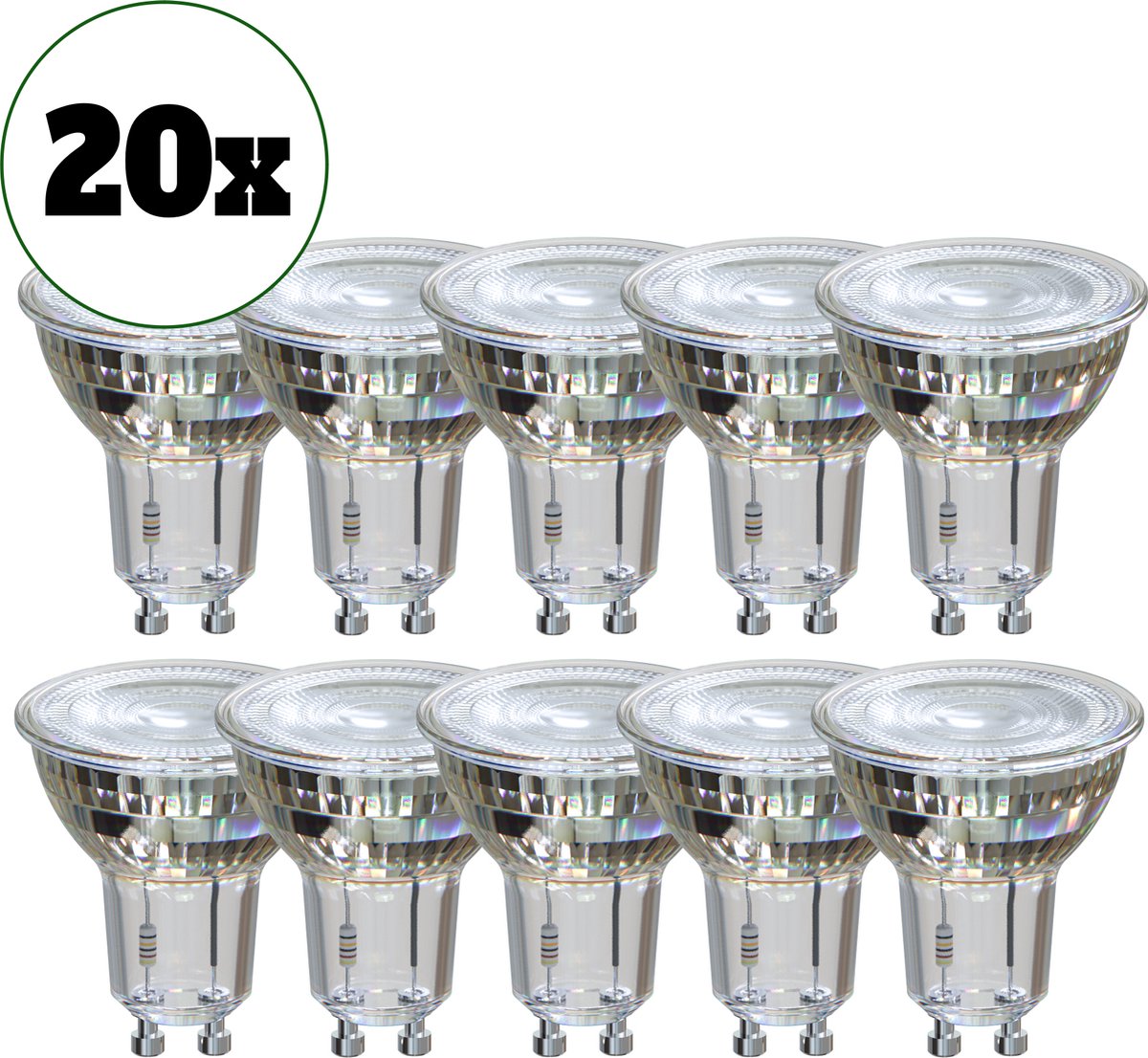 Reflector Spot Gu10 Led Lamp Set Van 20 Stuks 5w Inbouwspot