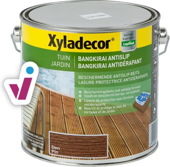 Xyladecor Bangkirai Antislip Houtbeits - Den - Satin - 2,5L | bol