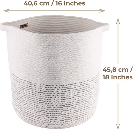 GooBloo Extra Grote Katoenen Geweven Touwmand - 46 x 41cm - Hoge ...