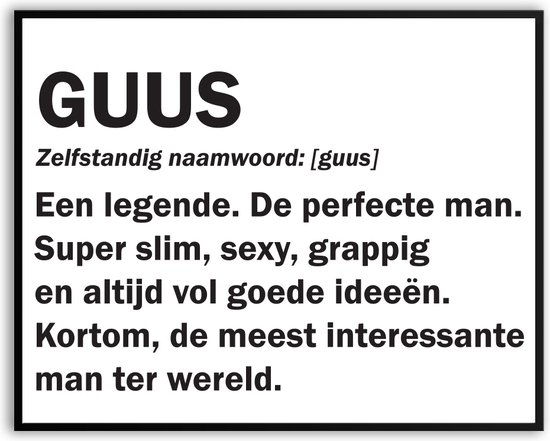 Guus Woordenboek Fotolijst met glas 50 x 70 cm - Prachtige kwaliteit ...