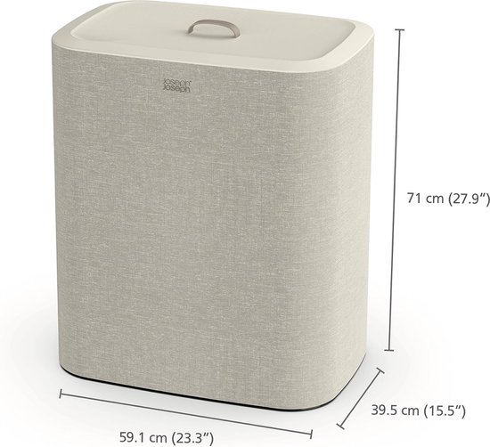 90 liter wassorteermand met deksel, 2 uitneembare waszakken met ...