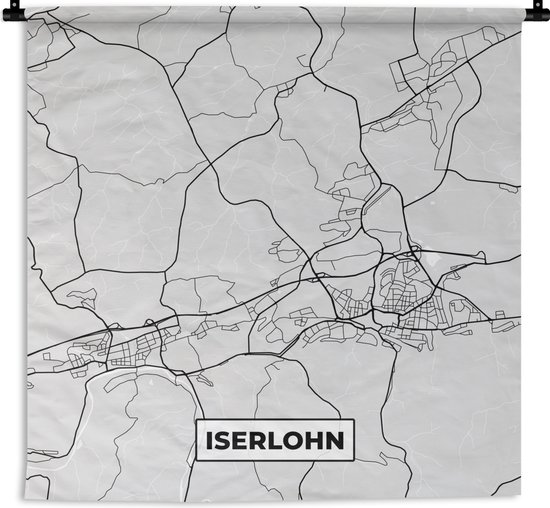 Wandkleed - Wanddoek - Kaart - Iserlohn - Duitsland - Stadskaart ...