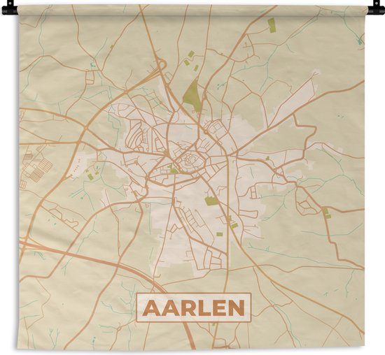 Wandkleed - Wanddoek - Retro - Aarlen - Plattegrond - Stadskaart ...