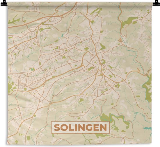 Wandkleed - Wanddoek - Plattegrond - Solingen - Kaart - Stadskaart ...