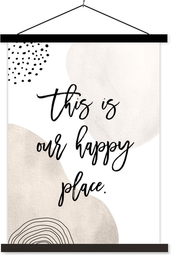 Posterhanger incl. Poster - Schoolplaat - Geluk - Pastel - Spreuken - 40x53 cm -... | bol