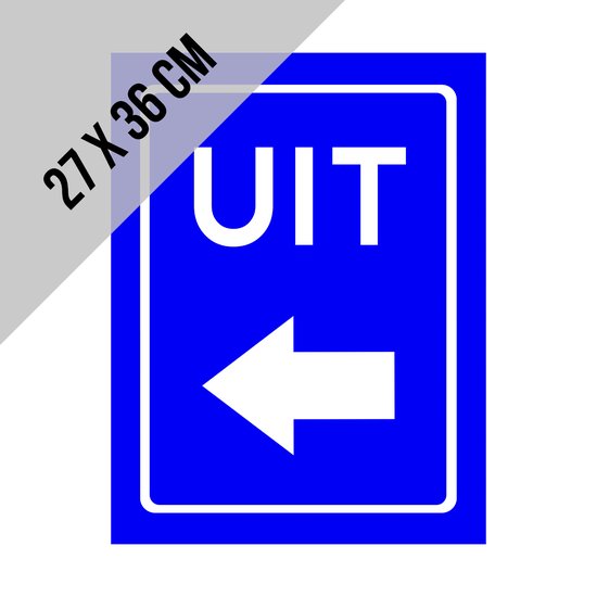 Pictogram/ bord | "Uit" met pijl | 27 x 36 cm | Uitrit | Uitgang ...