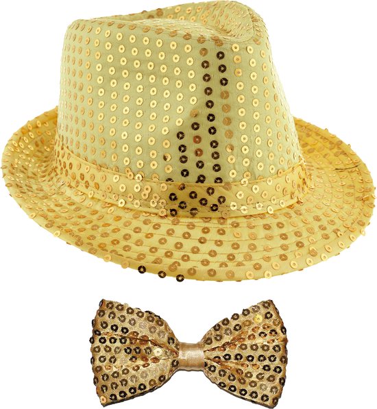 Carnaval verkleedkleding setje - glitter hoedje en vlinderstrikje ...