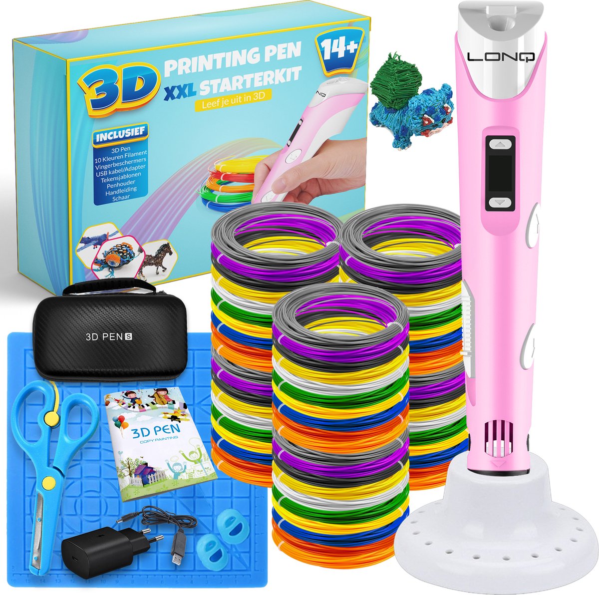 3D Pen Starterspakket - Incl. 200 meter Filament - Tekenmat ...