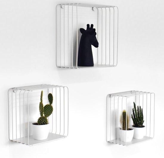 Wandrek wit - Galeara design wandplank Cavoo set van 3 - Wandschappen ...