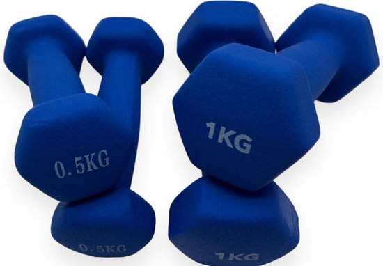 Padisport dumbells blauw o,5 en 1 kg - gewichten set halters ...