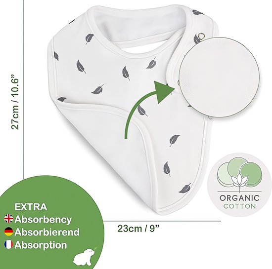 Premium Baby Voed Slabjes (5 Pak) - 100% Organisch Katoen voor en ...