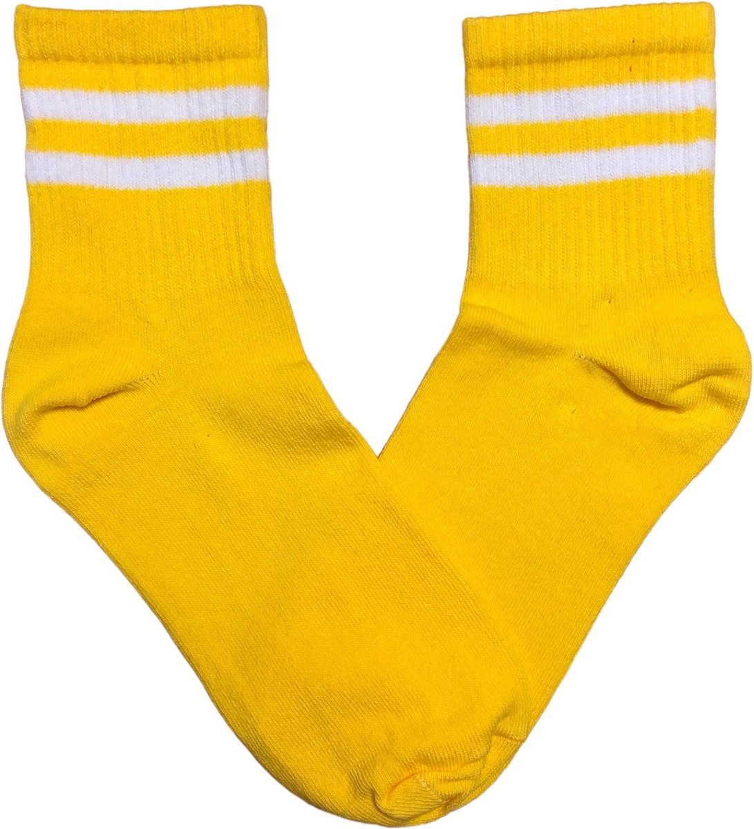 Sockston Socks - 2 paren Yellow Sock with White Stripe - Yellow Sock ...