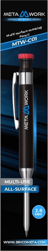 META WORK - Set - 3 potloden - zwart metaal -pica dry - reservevulling ...