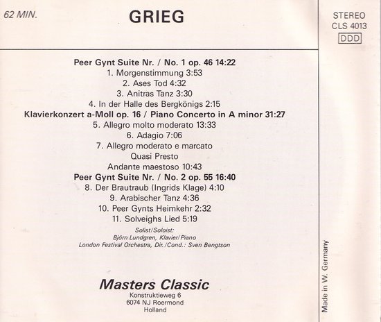 Peer Gynt - Edwarg Grieg - London Festival Orchestra o.l.v. Sven ...