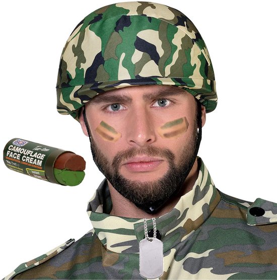 Carnaval verkleed set Army/Leger soldaten helm - met dogtags ketting en ...