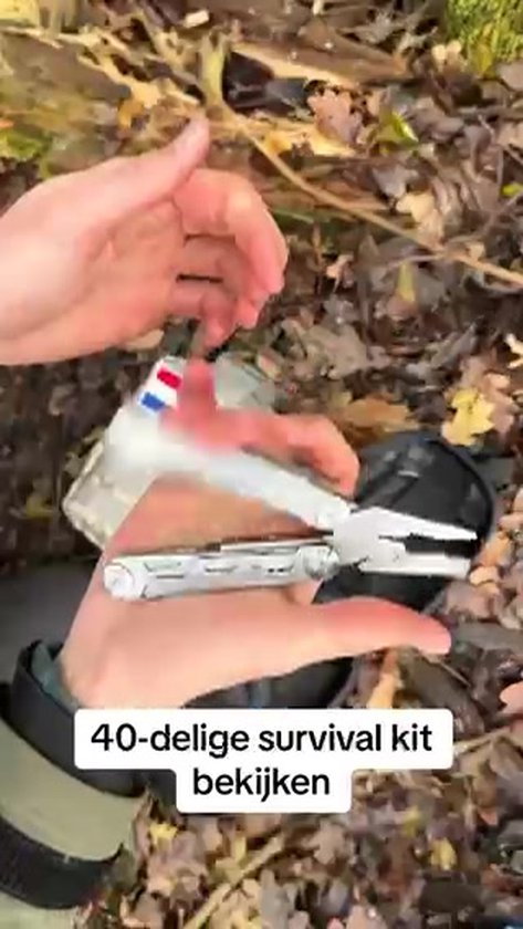 Survival set | Survival kit | NL-vlag | Zwart | 40-Delig | Nood pakket ...