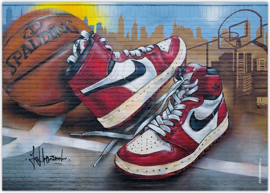 Sneaker poster basketball graffiti Chicago 70x50 cm | bol