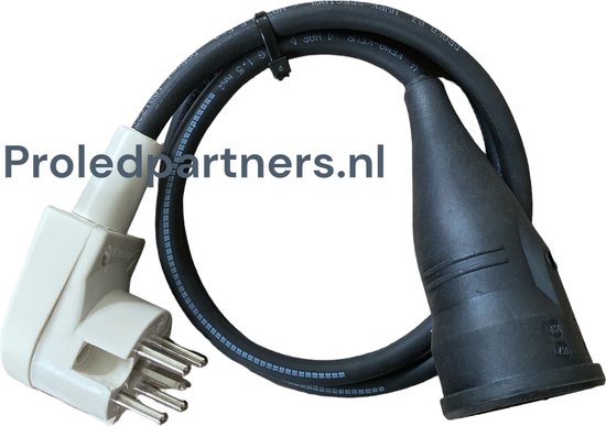 Proledpartners Perilex verloopstekker Neopreen zwart lengte 1 meter ...