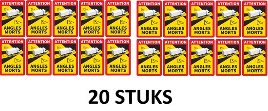 20 STUKS! Dode Hoek stickers Frankrijk Vrachtwagen - Camion - Attention ...