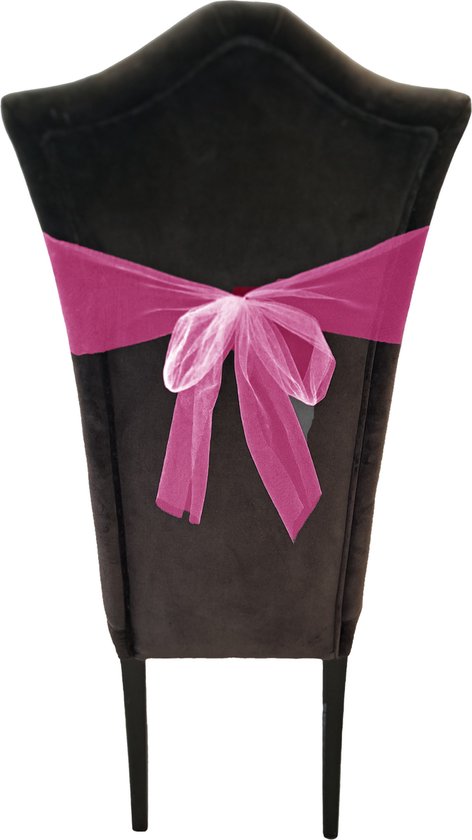 Tule stof op rol - fuchsia roze - 30cm x 9meter - Organza/mesh ...