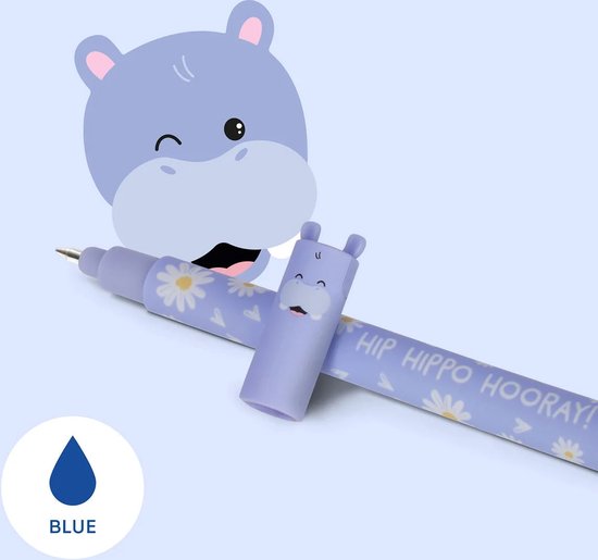 Legami Uitwisbare pen - Hippo - blauwe inkt | bol