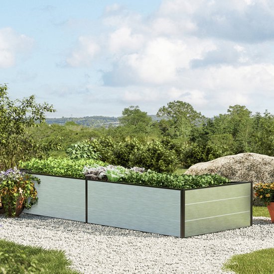 235 x 99 x 39 cm Moestuinbak Halfsize, Aluminium (geanodiseerd) | bol