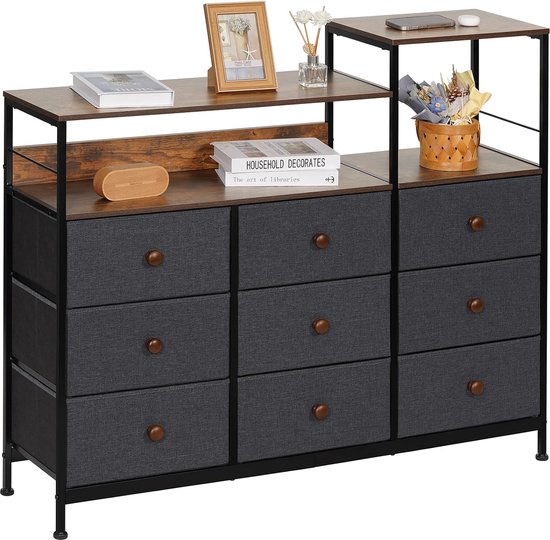 Commode met stoffen laden, dressoir commode met 9 stoffen laden ...