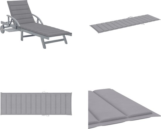 vidaXL Ligbed met kussen massief acaciahout - Ligbed - Ligstoel ...