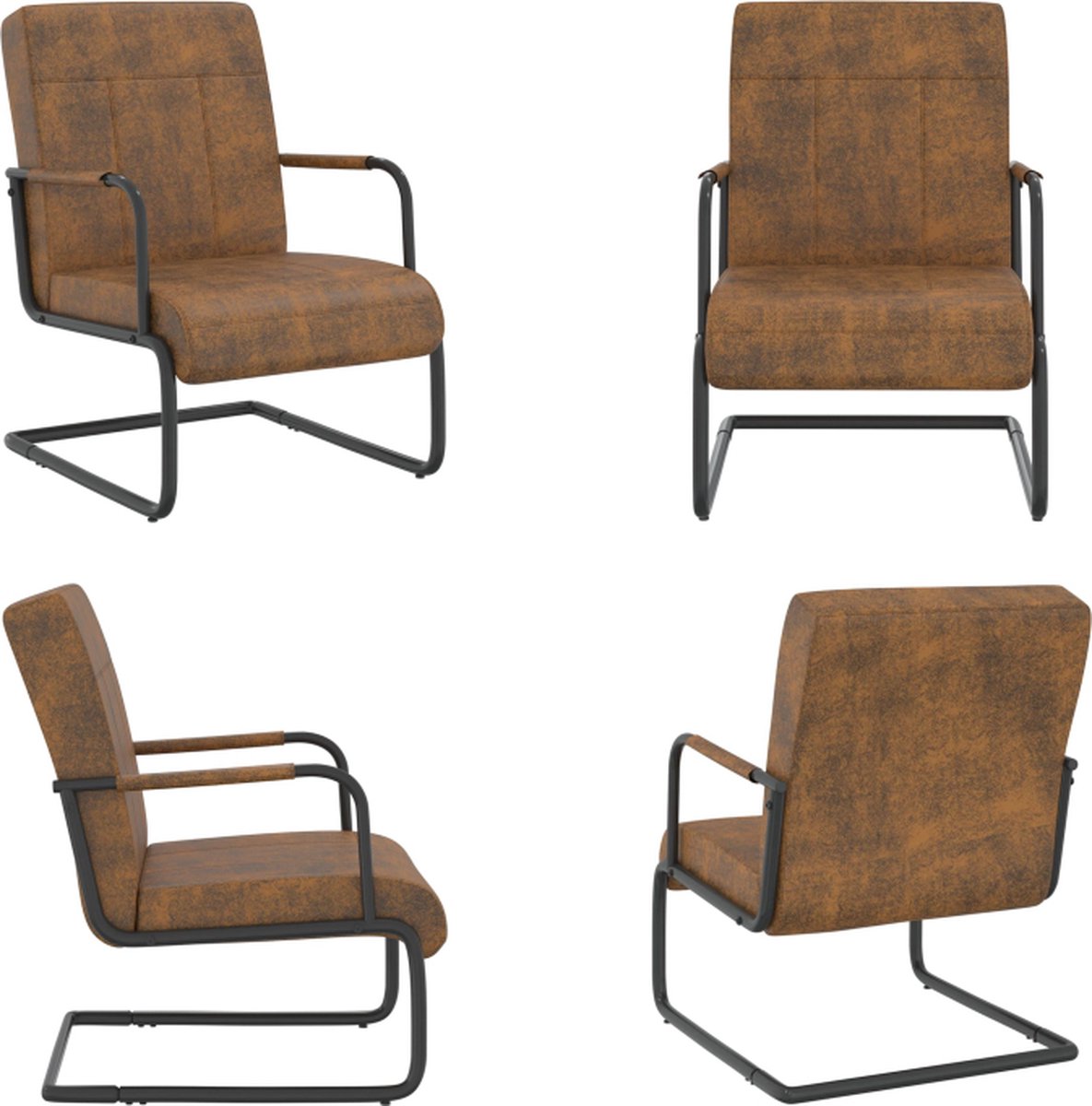 vidaXL Stoel stof bruin - Sledestoel - Sledestoelen - Stoel - Stoelen | bol