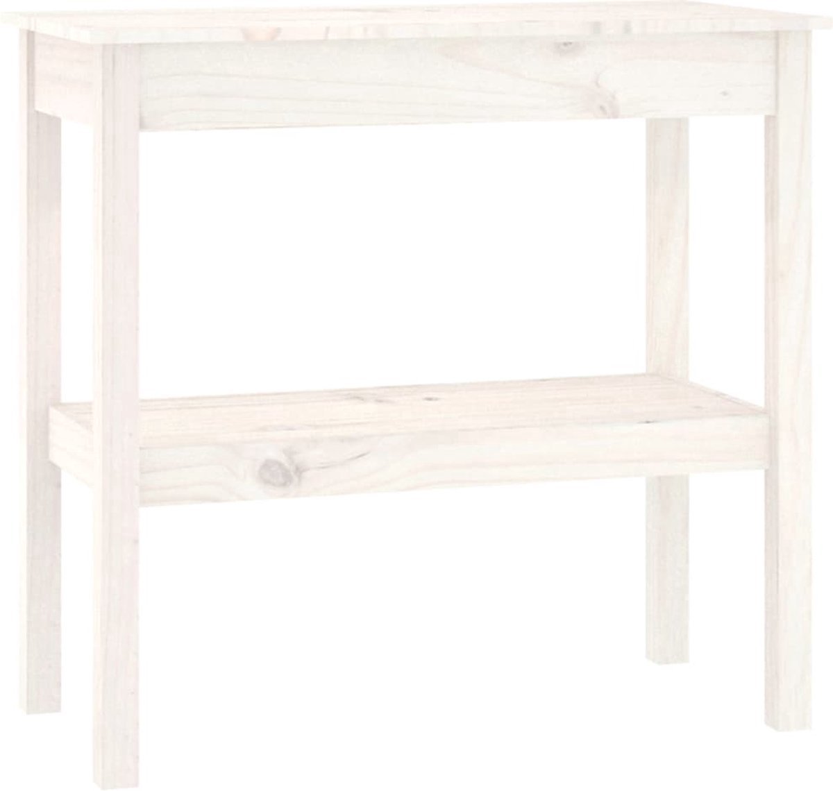 vidaXL Wandtafel 80x40x75 cm massief grenenhout wit - Wandtafel ...