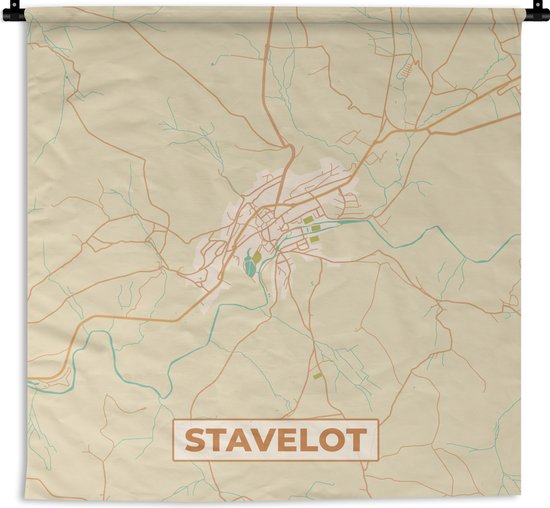 Wandkleed - Wanddoek - Stadskaart - Plattegrond - Vintage - Kaart ...