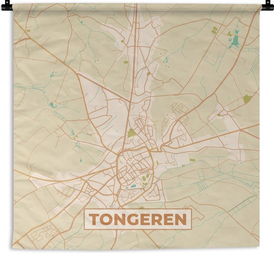 Wandkleed - Wanddoek - Retro - Tongeren - Kaart - Plattegrond ...