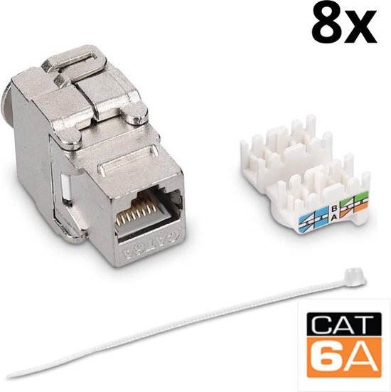TheLinq set van 8 keystone adapters voor CAT6A kabels - Geschikt voor ...