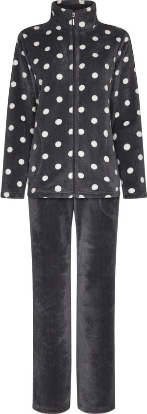 Pastunette fleece huispak dames - Grijs - 52 | bol