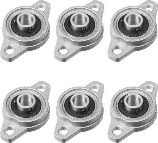 flenslager, 6 stuks, 10 mm, zinklegering, kogellagerblok, zelfrichtend ...