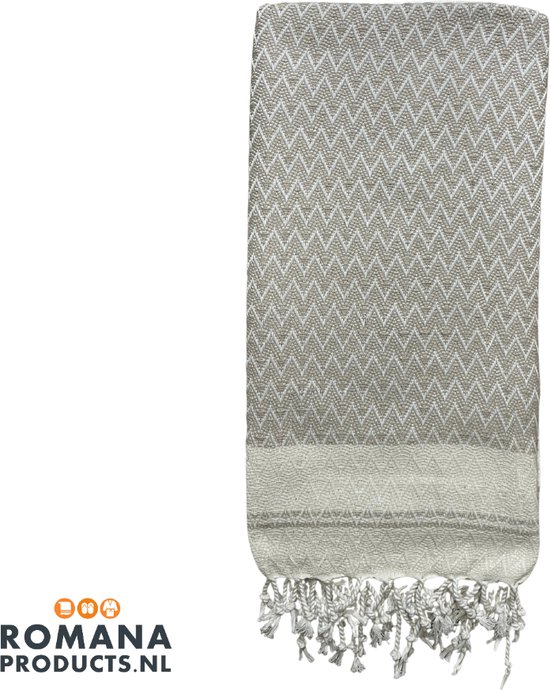 Romana Products Waves Hamam Baddoek 100cm x 180cm - Beige - Hamamdoek ...