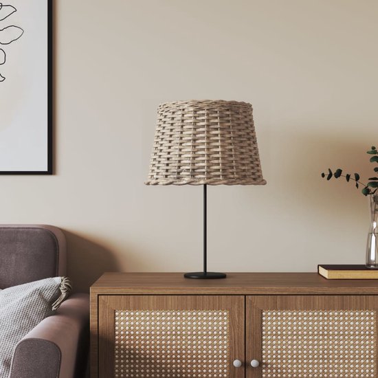 vidaXL - Lampenkap - Ø40x26 - cm - wicker - bruin | bol