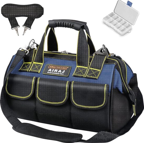 Multifunctionele gereedschapstas, grote gereedschapstas met brede hals ...