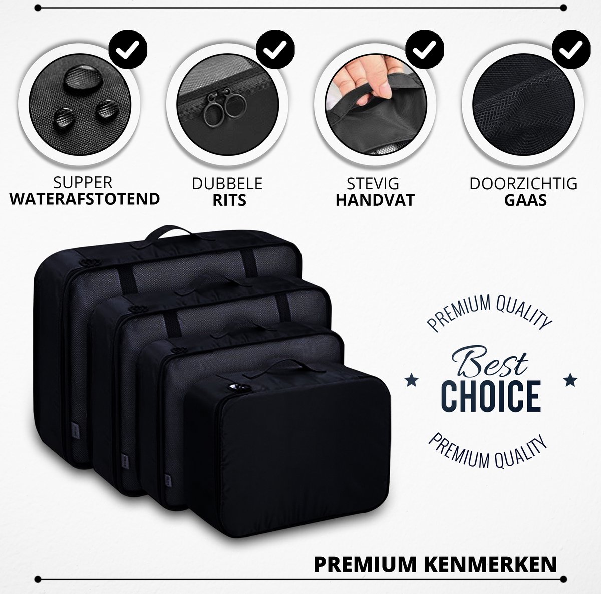 Packing Cubes 8-Delig - Koffer Organizer Set - Bagage Organizers ...