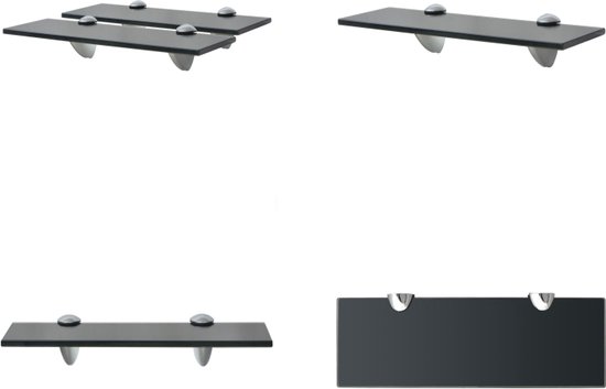 vidaXL Schappen zwevend 2 st 30x10 cm 8 mm glas - Zwevende Plank ...