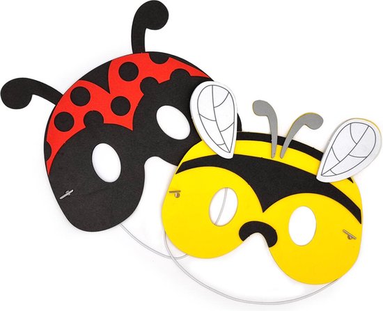 Maskers Bijtje & Lieveheersbeestje DIY Knutselset Kind - 2 Stuks - Foam ...