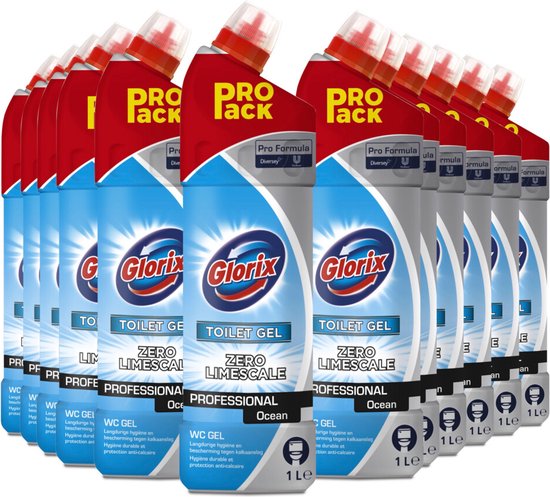 12x Glorix Professional Toiletreiniger Ocean zonder Chloor/Bleek Pro ...