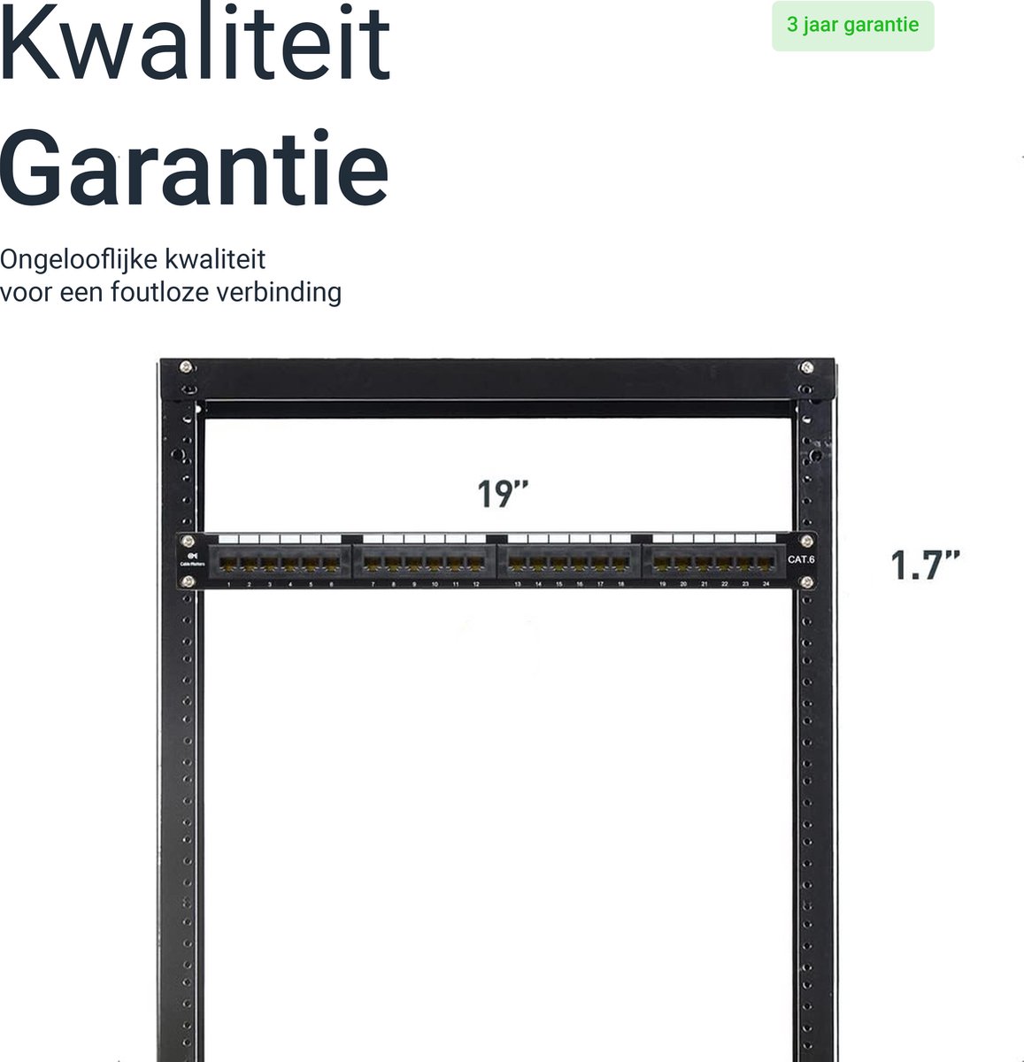 Qost - Cat6 patch paneel 24-poorts - Cat6 verdeler voor 19 inch ...